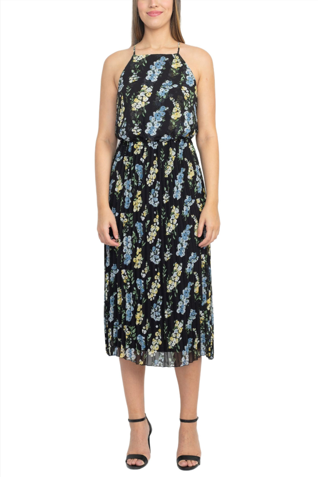 Sam Edelman Square Neck Sleeveless Elastic Waist Zipper Back Multi ...