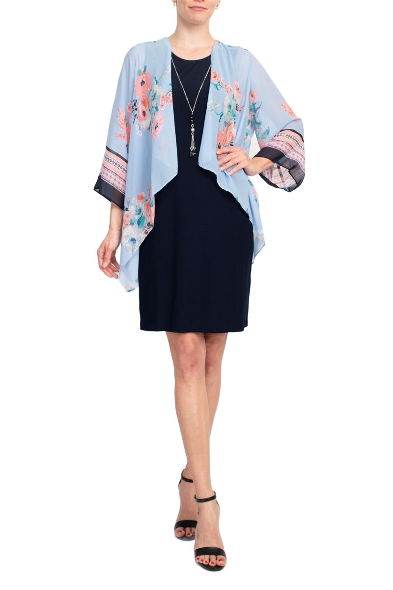 Sandra Darren Chiffon Knit Floral Jacket Dress | Curated Brands in Los ...