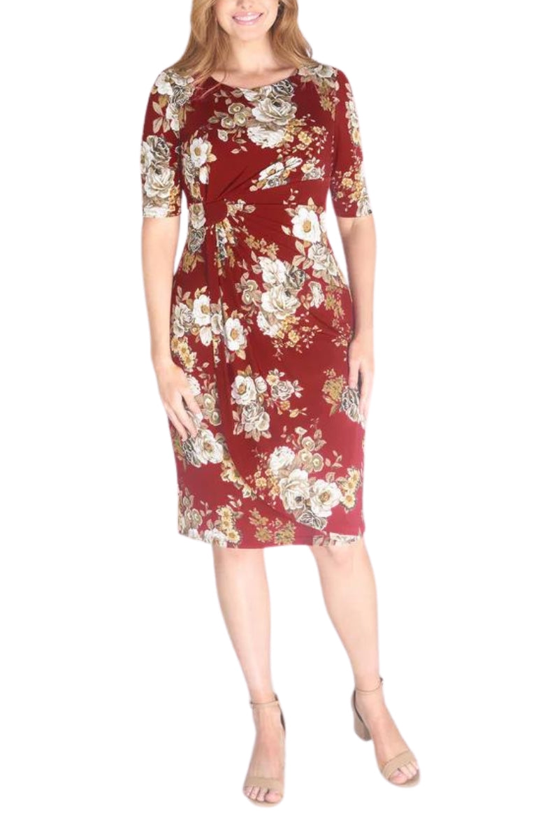 Connected Apparel Faux Wrap Dress | Available at Curated Brands in Los ...