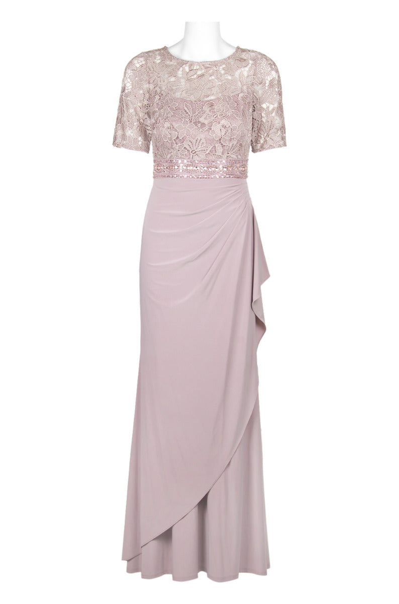 Decode Crew Neck Short Sleeve Zipper Back Illusion Floral Lace Bodice ...