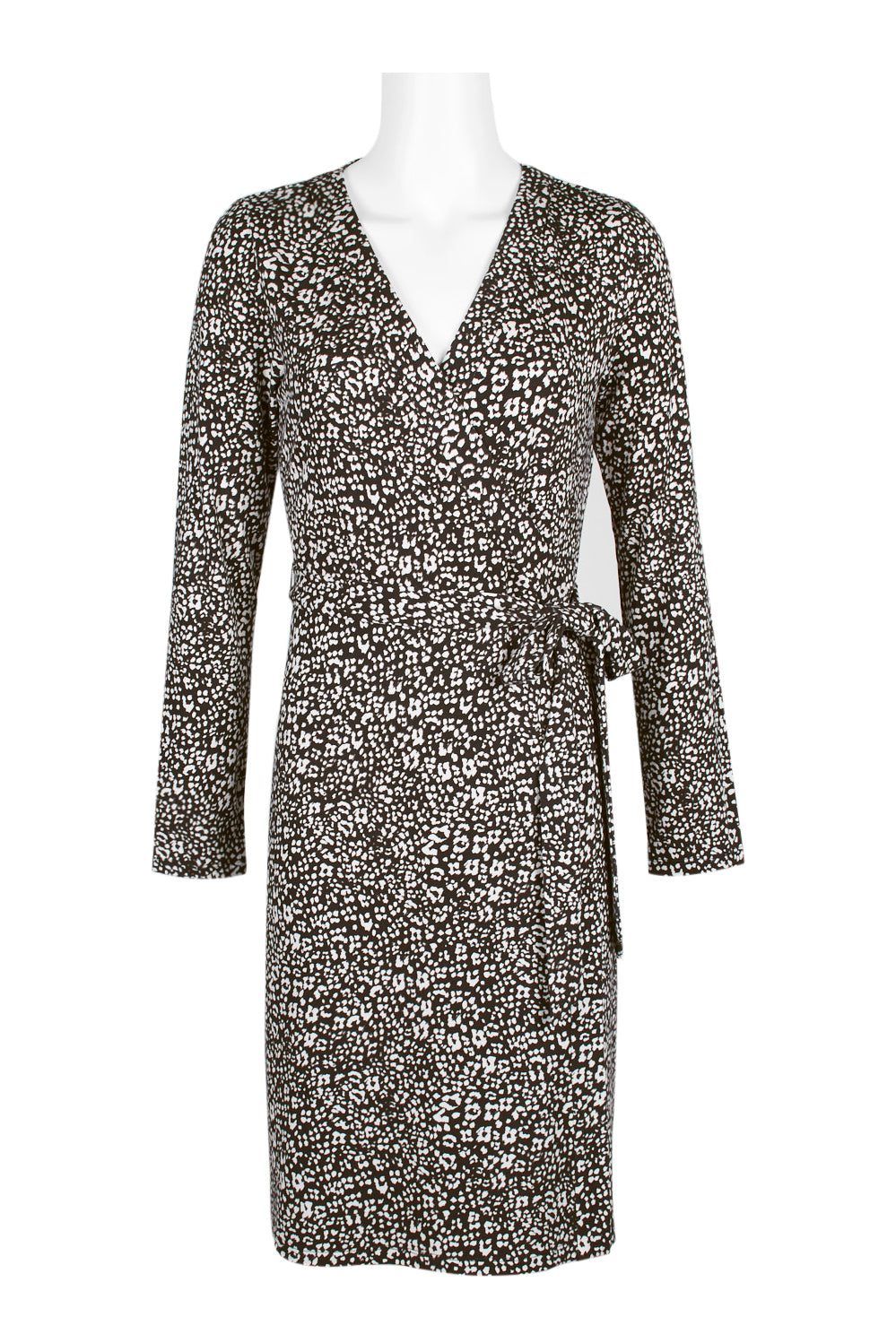 Adrianna Papell Surplice V-Neck Long Sleeve Tie Side Multi Print Rayon ...
